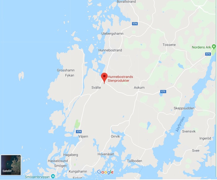 Karta Hunnebostrand :: Hunnebostrands Sten och Gravvårdsprodukter
